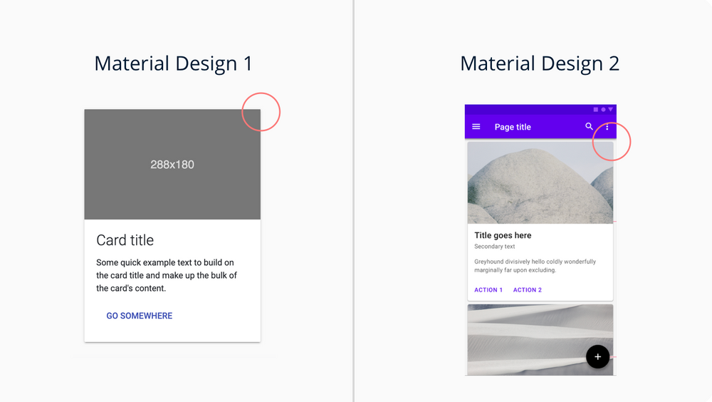 Material Design 1 vs Material Design 2 vs Material Design 3 - Comparison