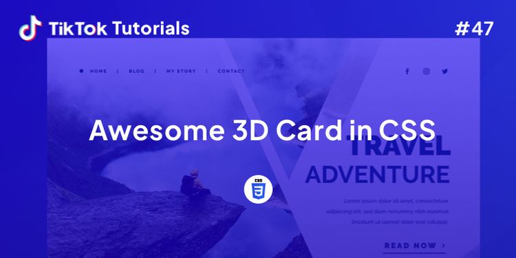 TikTok Tutorial #46- How to create an Awesome 3D Card in CSS