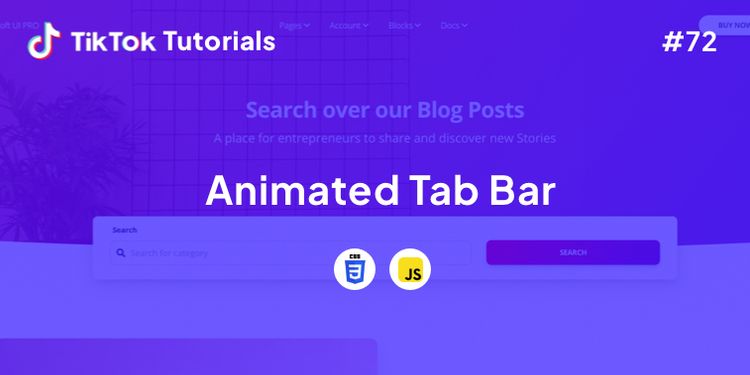TikTok Tutorial #72 - How to create an Animated Tab Bar with CSS and ...