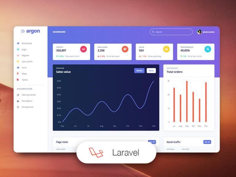 10+ Free Dashboards and Templates for Laravel