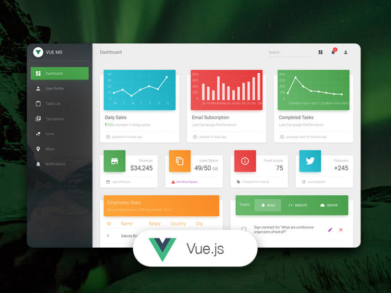 10+ Top Vue.js Free Templates for 2021 @Creative Tim