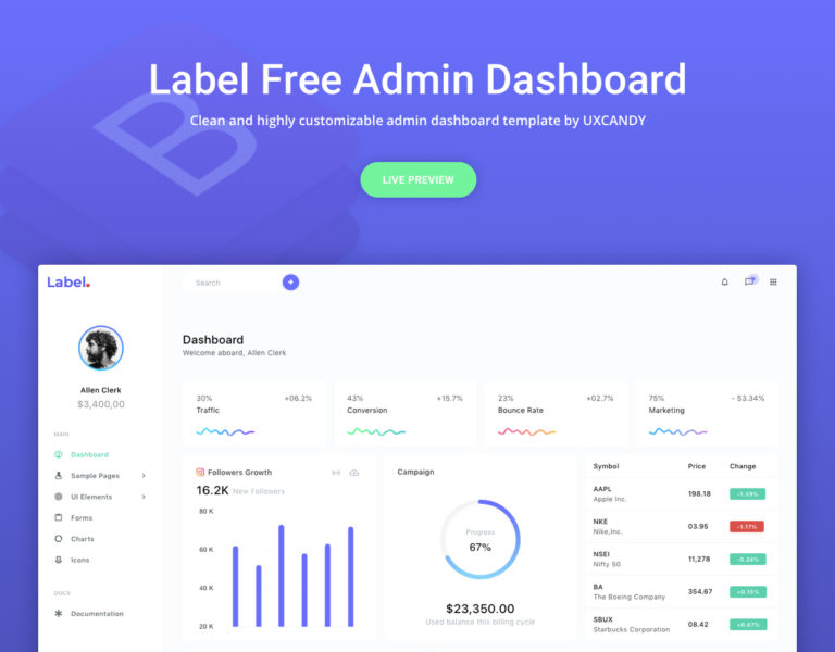 10+ Best Free Admin Dashboard Templates For Your Next Project