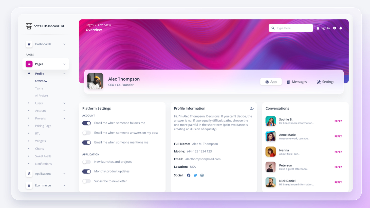 The most Complex & Innovative Admin from Creative Tim - Soft UI ...